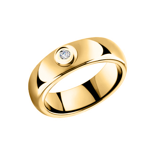 Women s ring with diamond and yellow gold ceramic
